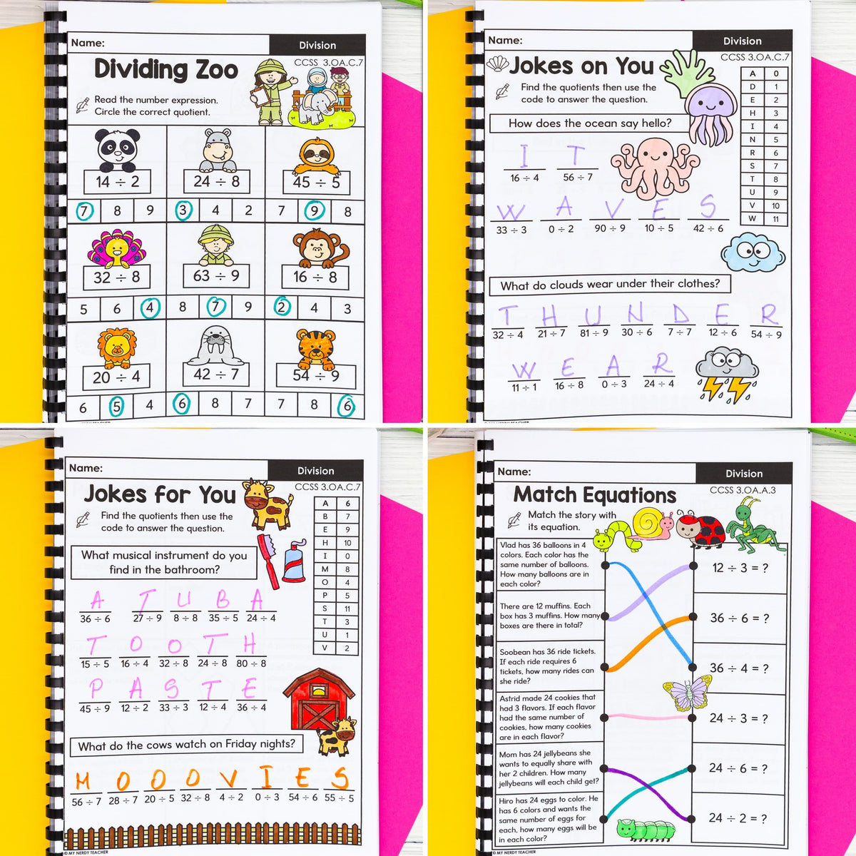 Division - 3rd Grade Math Worksheets – My Nerdy Teacher
