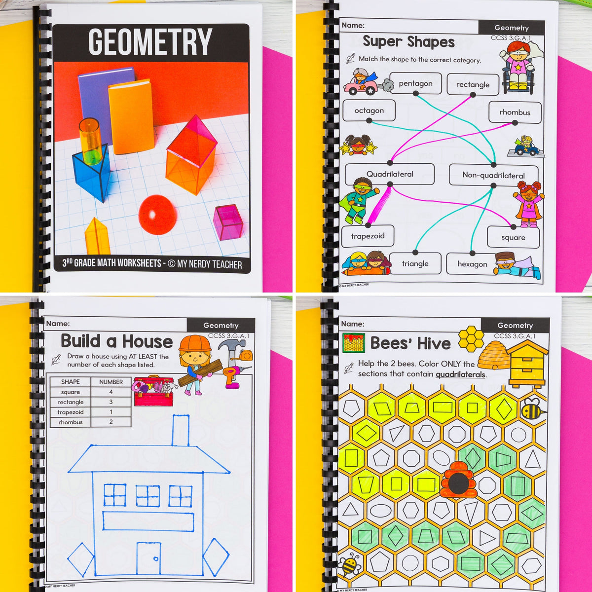 Geometry - 3rd Grade Math Worksheets – My Nerdy Teacher