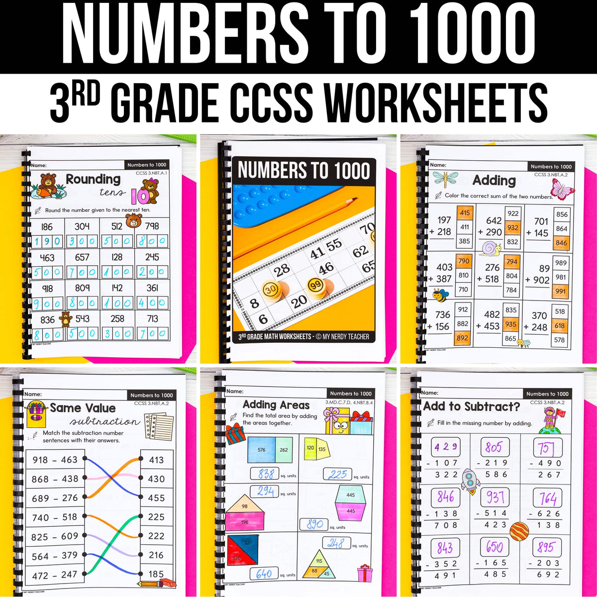 Numbers to 1000 - 3rd Grade Math Worksheets – My Nerdy Teacher