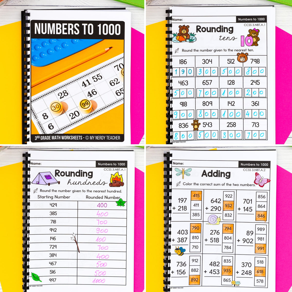 Numbers to 1000 - 3rd Grade Math Worksheets – My Nerdy Teacher