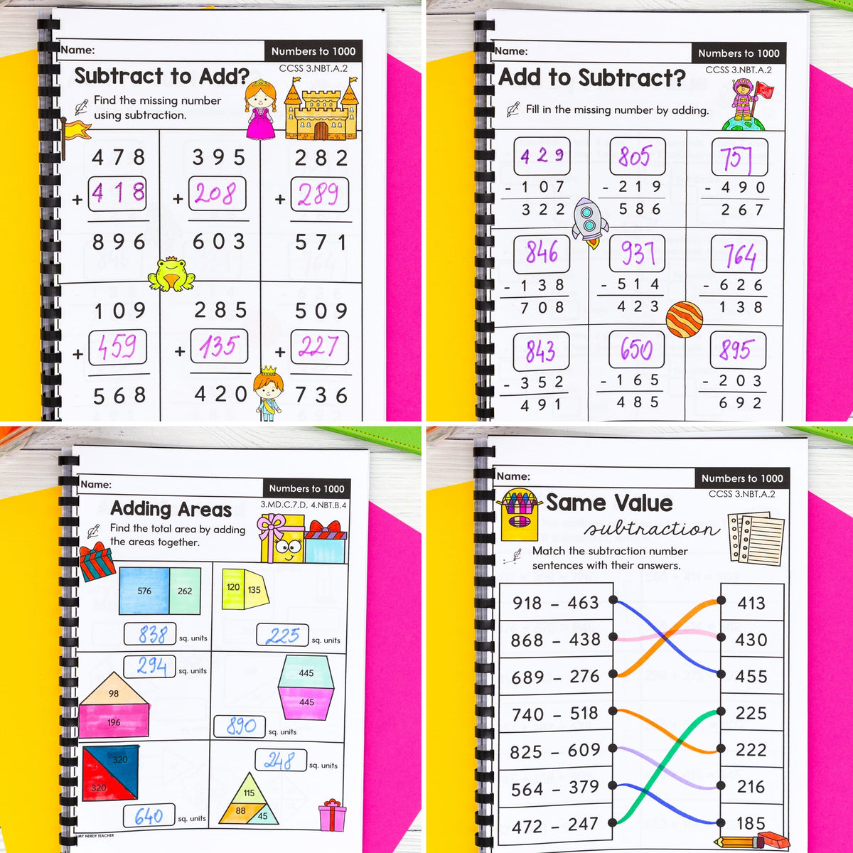 Numbers to 1000 - 3rd Grade Math Worksheets – My Nerdy Teacher
