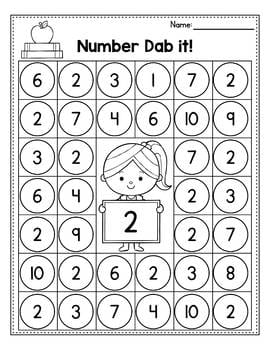 Numbers 1 to 10 Spot & Dot It – My Nerdy Teacher