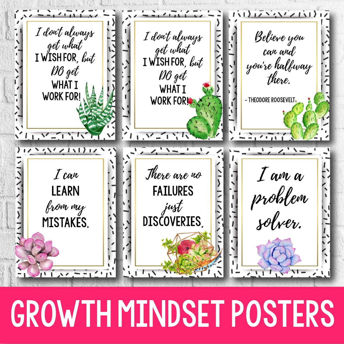 Modern Farmhouse Classroom Decor Growth Mindset Posters – My Nerdy Teacher