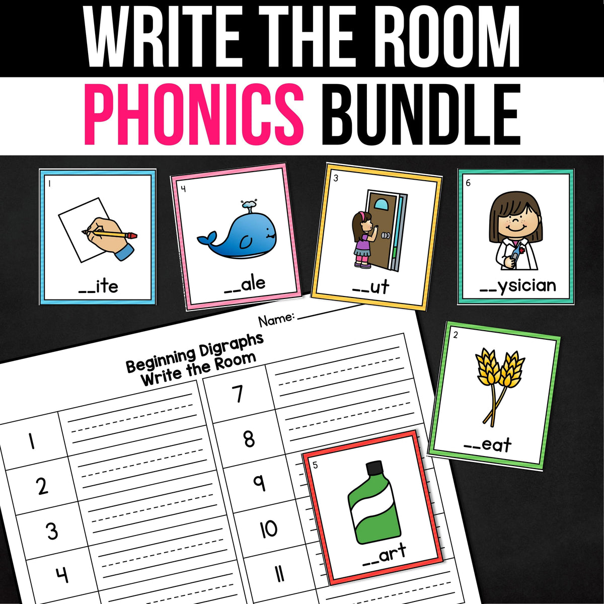 Write the Room Phonics Bundle (1000+ pages) - Sight Words, CVC Words ...