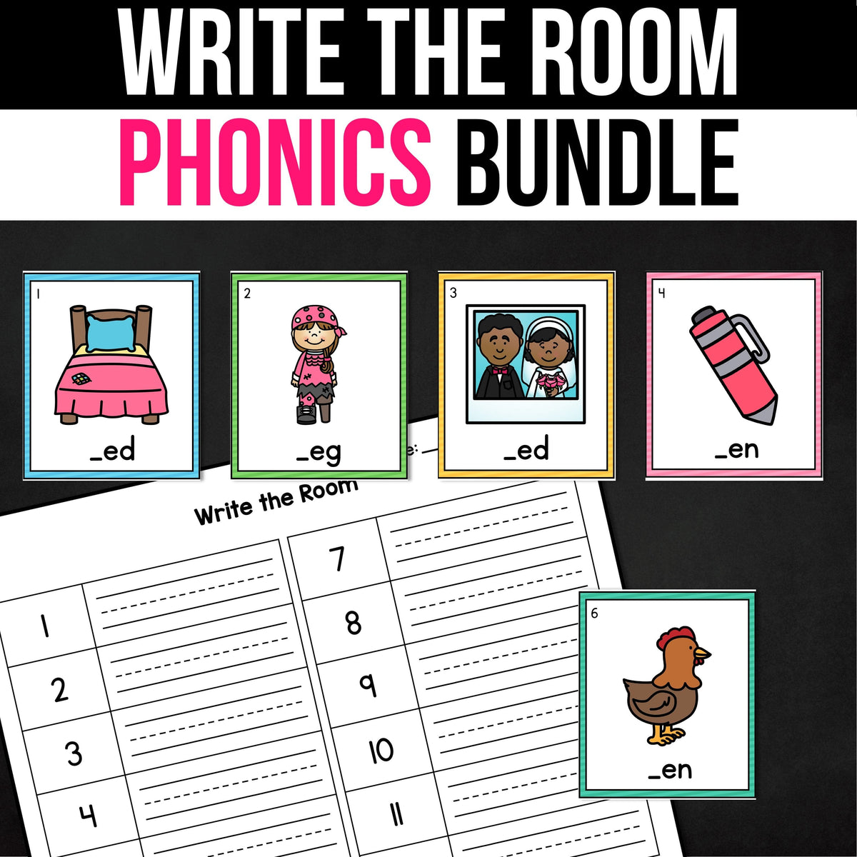 Write the Room Phonics Bundle (1000+ pages) - Sight Words, CVC Words ...