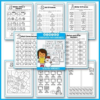 Winter Addition Worksheets For Kindergarten