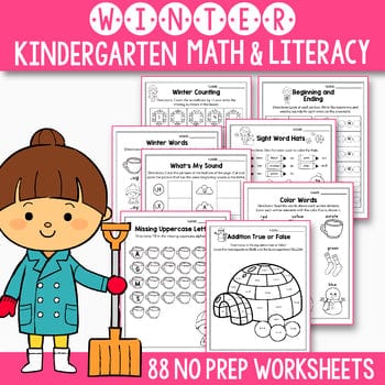 Winter Activities Kindergarten - Winter Math Worksheets and Literacy N ...