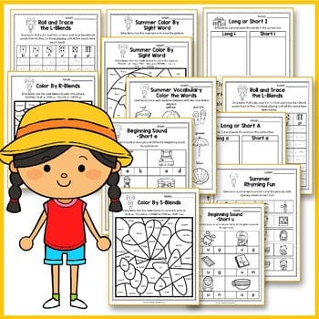 Summer Activities For Kindergarten (Literacy No Prep) - Summer Review ...