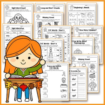 Thanksgiving Activities For Kindergarten Literacy No Prep – My Nerdy ...