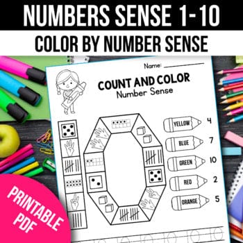 Color by Number Sense Numbers 1-10 – My Nerdy Teacher