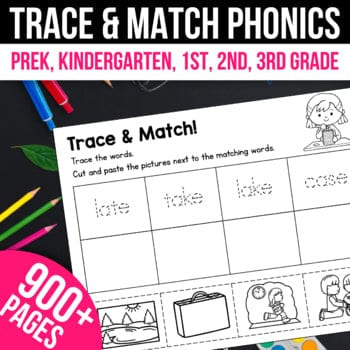 Phonics Read Trace Match: CVC, CVCe, Blends, Digraphs, Sight Words – My ...