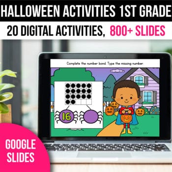 Digital Halloween Activities 1st Grade Math Games for Google Slides Fa ...