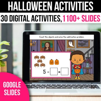 Digital Halloween Activities Kindergarten Math Games for Google Slides ...