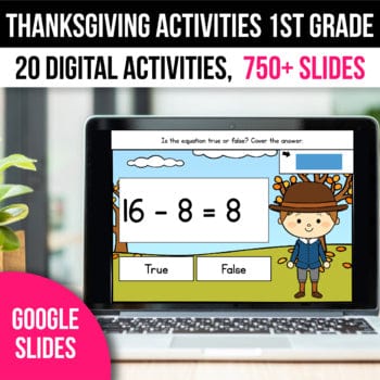Digital Thanksgiving Activities 1st Grade Math Games for Google Slides ...