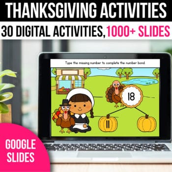 Digital Thanksgiving and Fall Activities for Kindergarten Math Games G ...