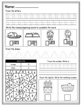Kindergarten Morning Work September 1st Grade MW6 – My Nerdy Teacher