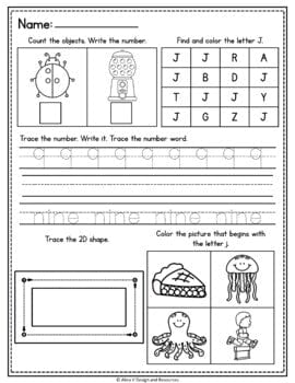 Kindergarten Morning Work September 1st Grade MW7 – My Nerdy Teacher