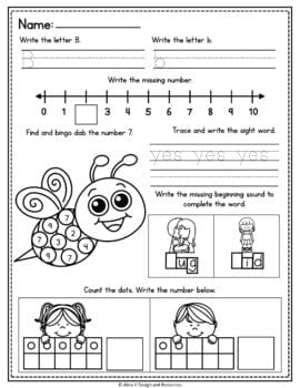 Kindergarten Morning Work September 1st Grade MW8 – My Nerdy Teacher