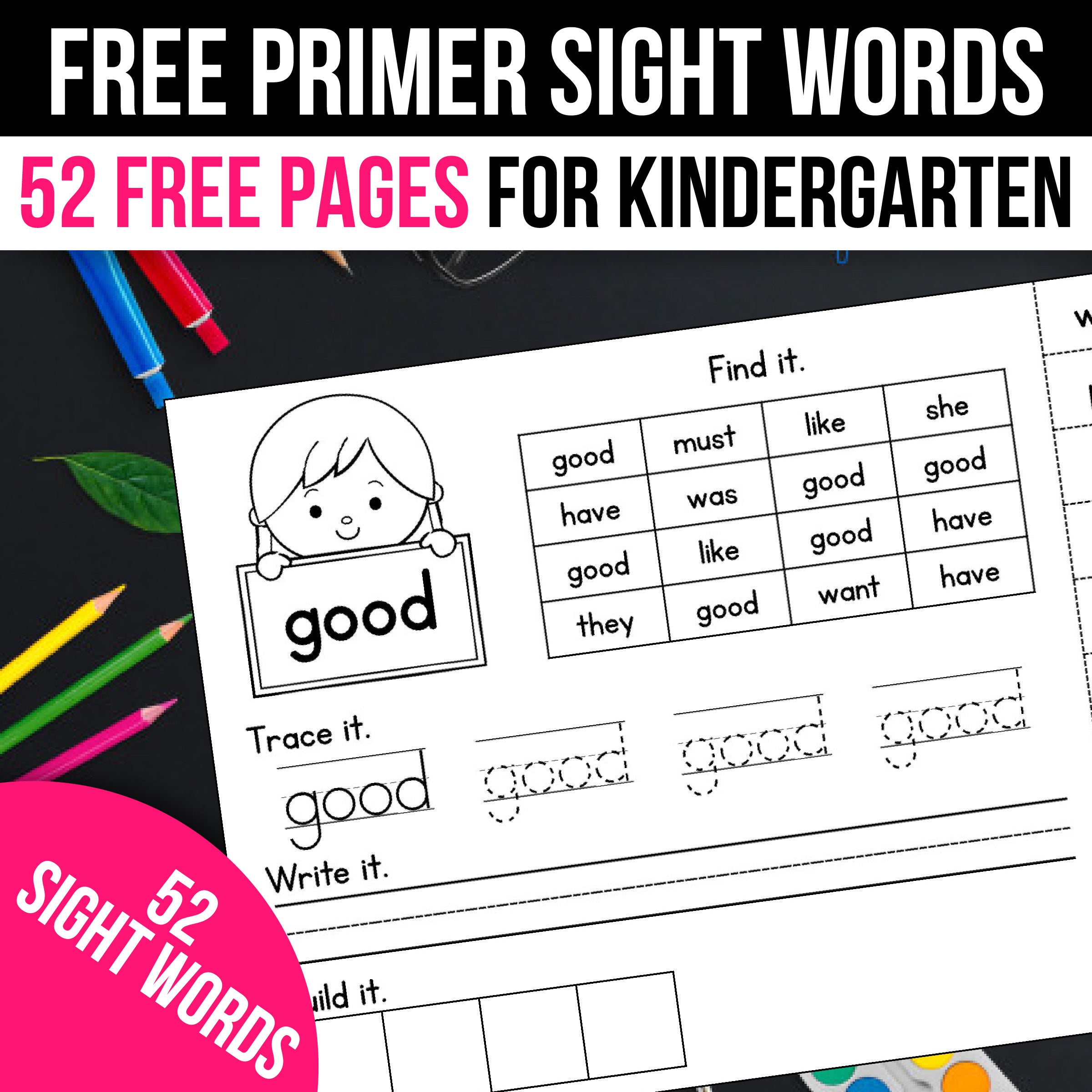 Primer Sight Word Worksheets Kindergarten Sight Word Worksheets Dot