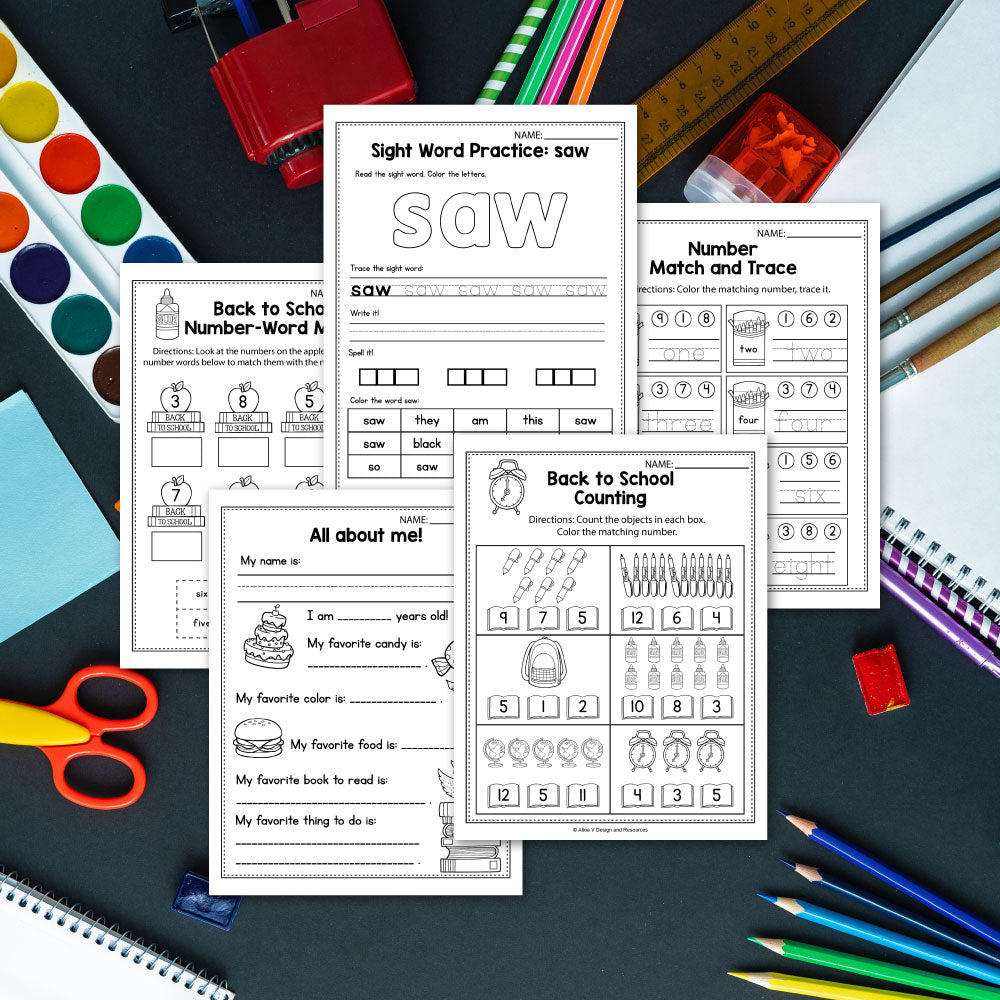 FREE Back To School Worksheets For Kindergarten – My Nerdy Teacher