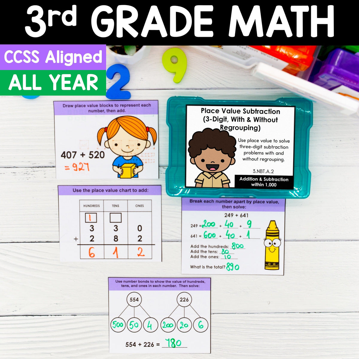 3rd Grade Math Task Cards - CCSS Aligned – My Nerdy Teacher