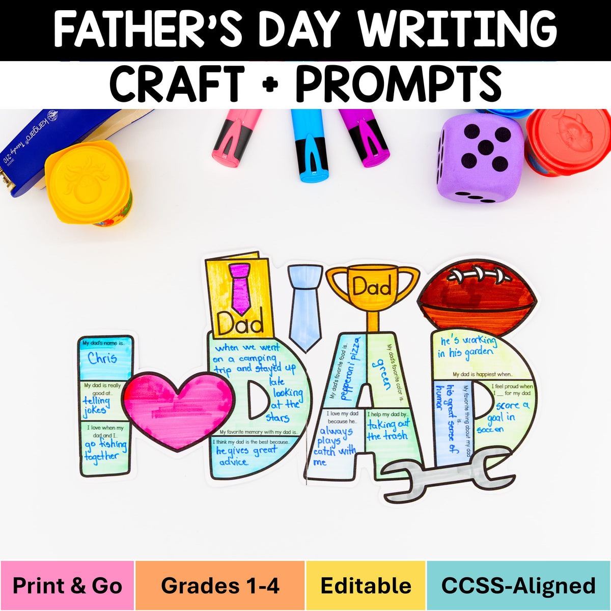 Father’s Day Writing Craft Writing Prompts and Bulletin Board – My ...