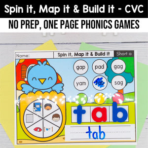 G14 Roll And Read CVC Words Say it Tap it Map It Phoneme Manipulation ...