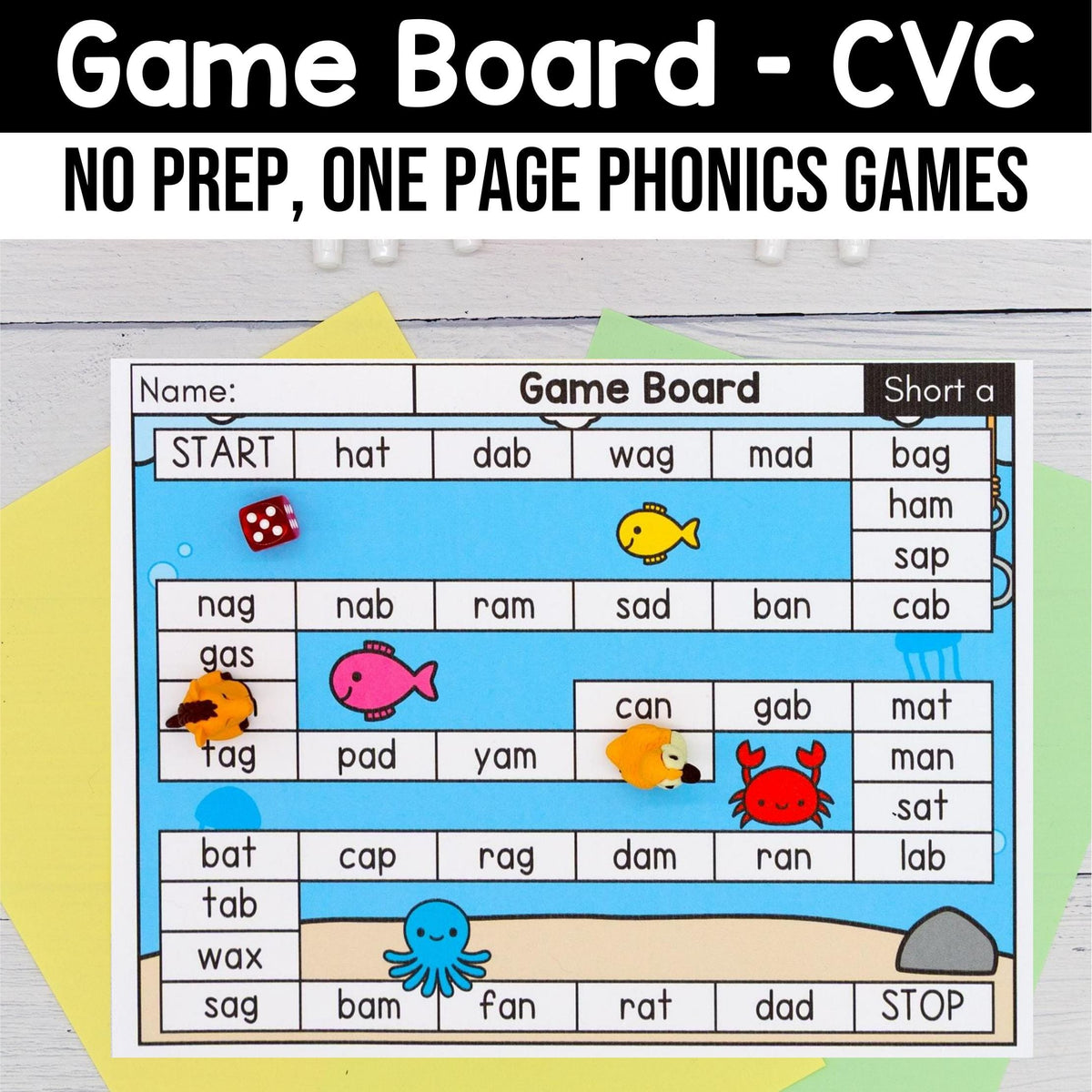 G18 CVC Printable Game Board Roll and Race – My Nerdy Teacher