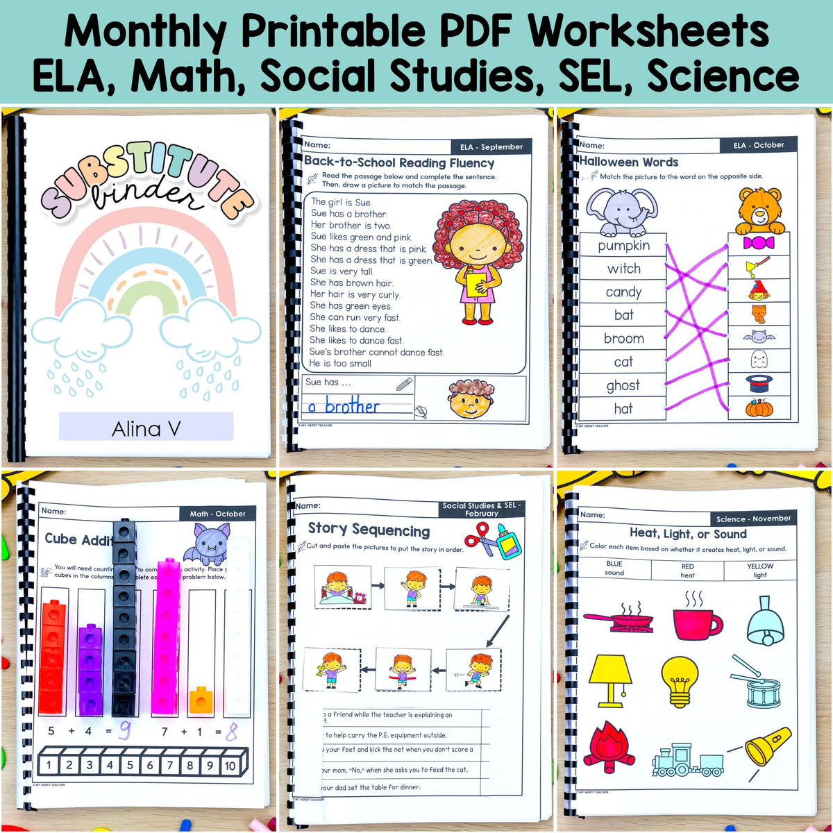 1st Grade Substitute Planner, Templates, Worksheets MEGA BUNDLE – My ...