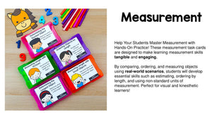 Measurement - 1st Grade Math Task Cards, Centers, Games - CCSS Aligned ...
