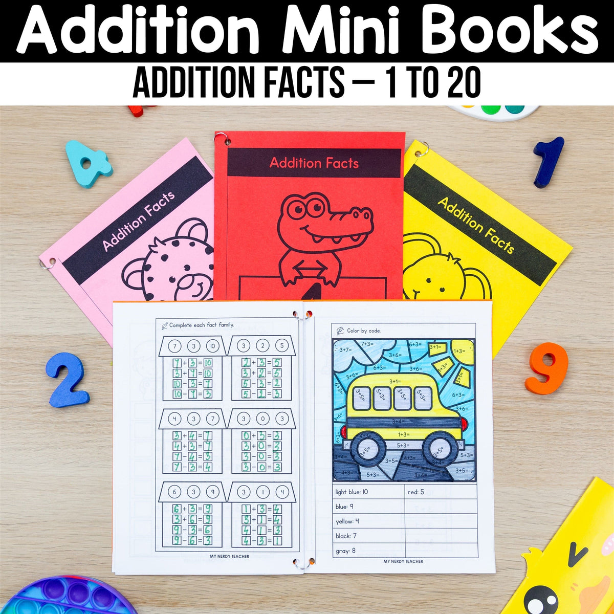 Addition Math Facts Mini Books MEGA BUNDLE Numbers 1 to 20 – My Nerdy ...