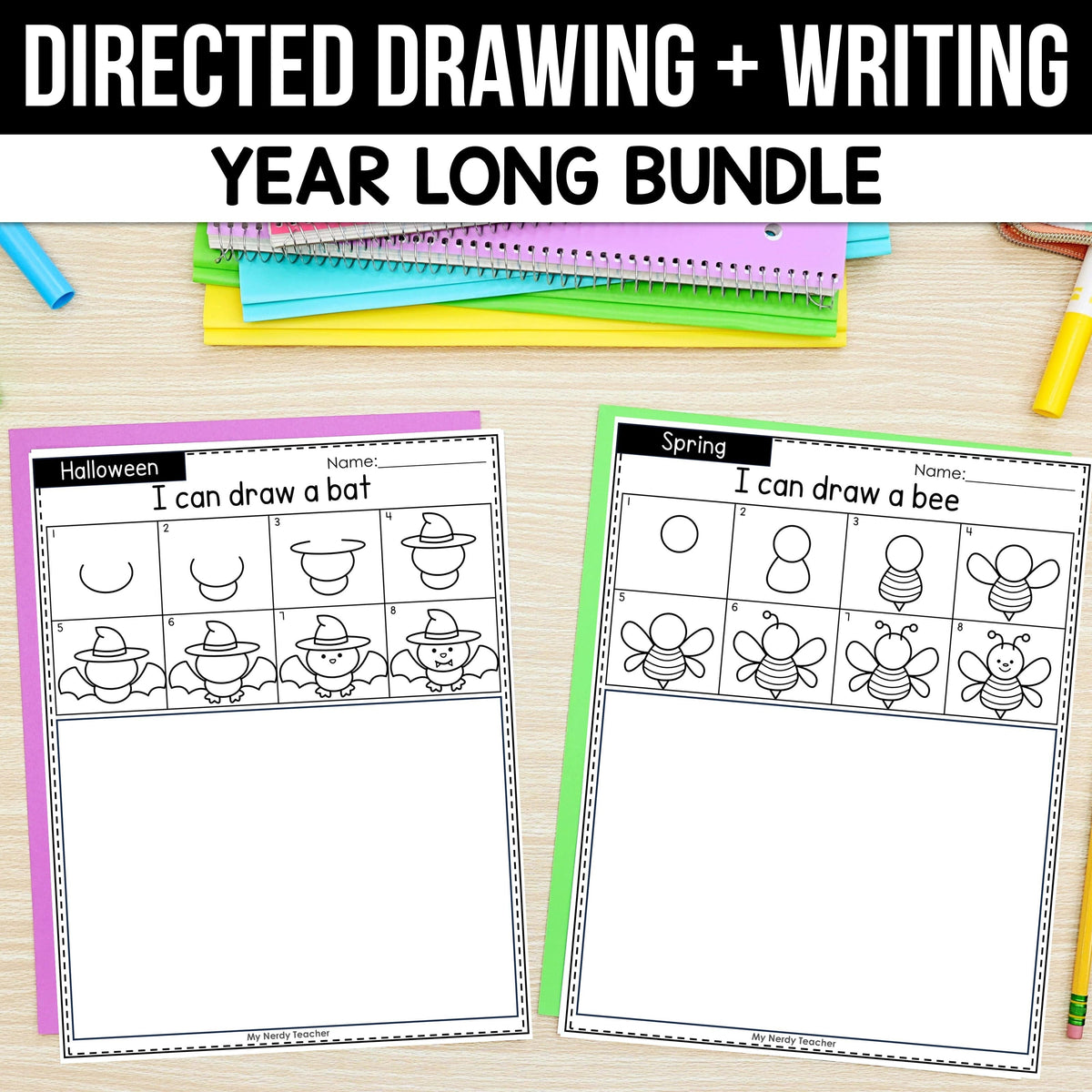 FREE Monthly Draw & Write Directed Drawing MEGA BUNDLE – My Nerdy Teacher
