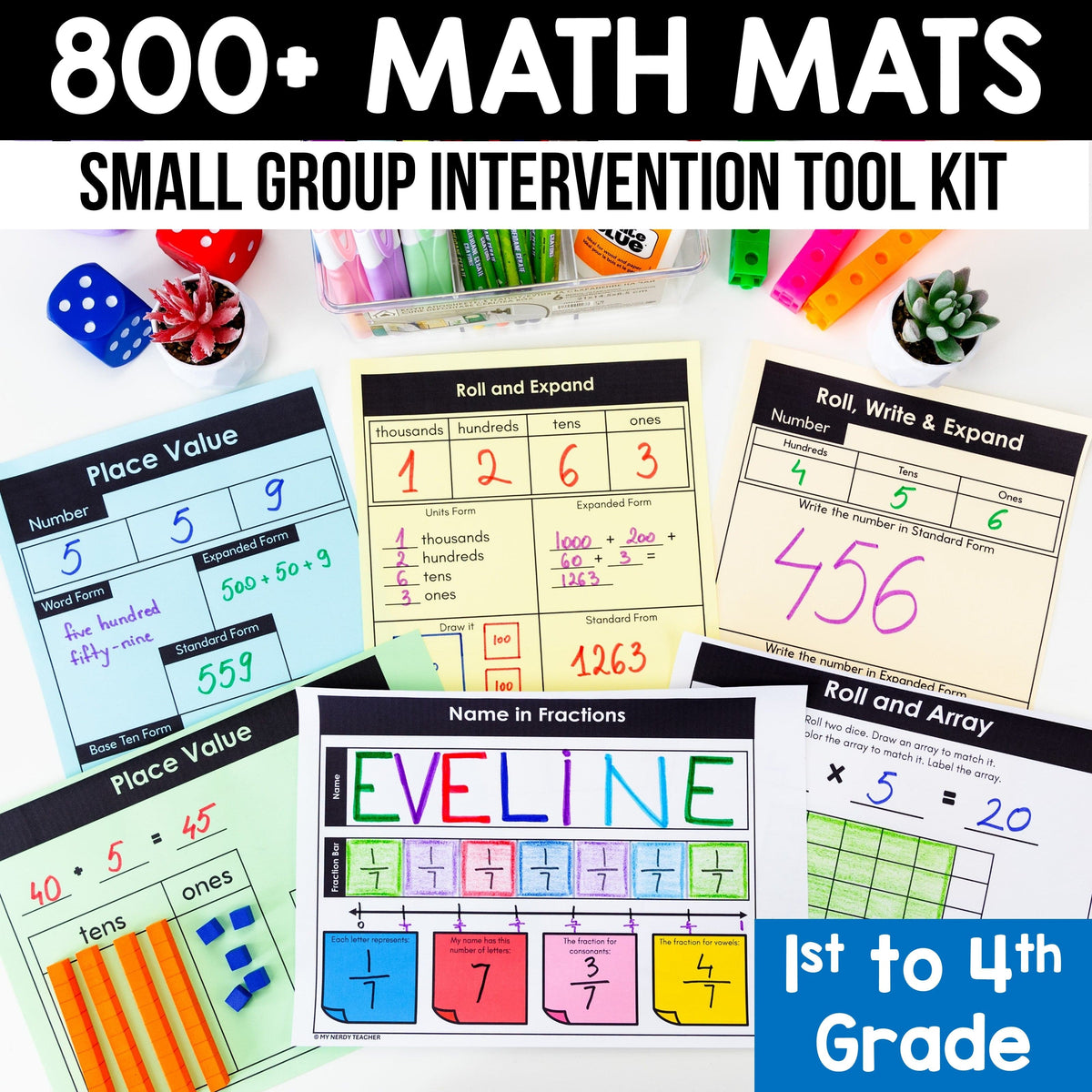 800+ Math Mats and Graphic Organizers MEGA BUNDLE - 1st to 4th Grade ...