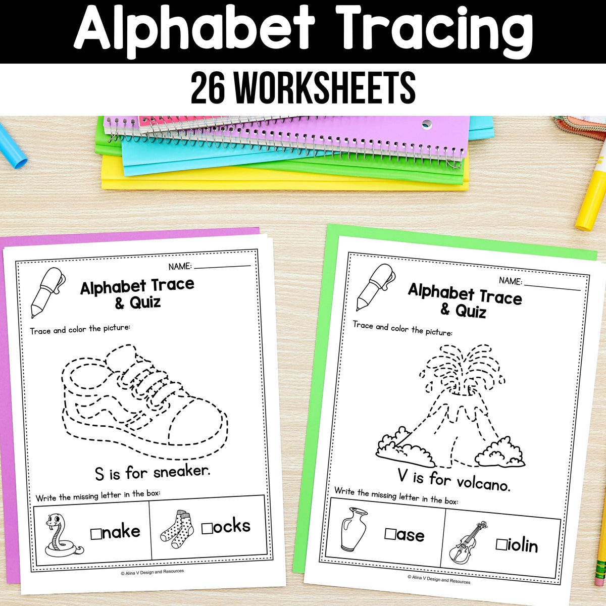 Alphabet Tracing Practice Worksheets – My Nerdy Teacher