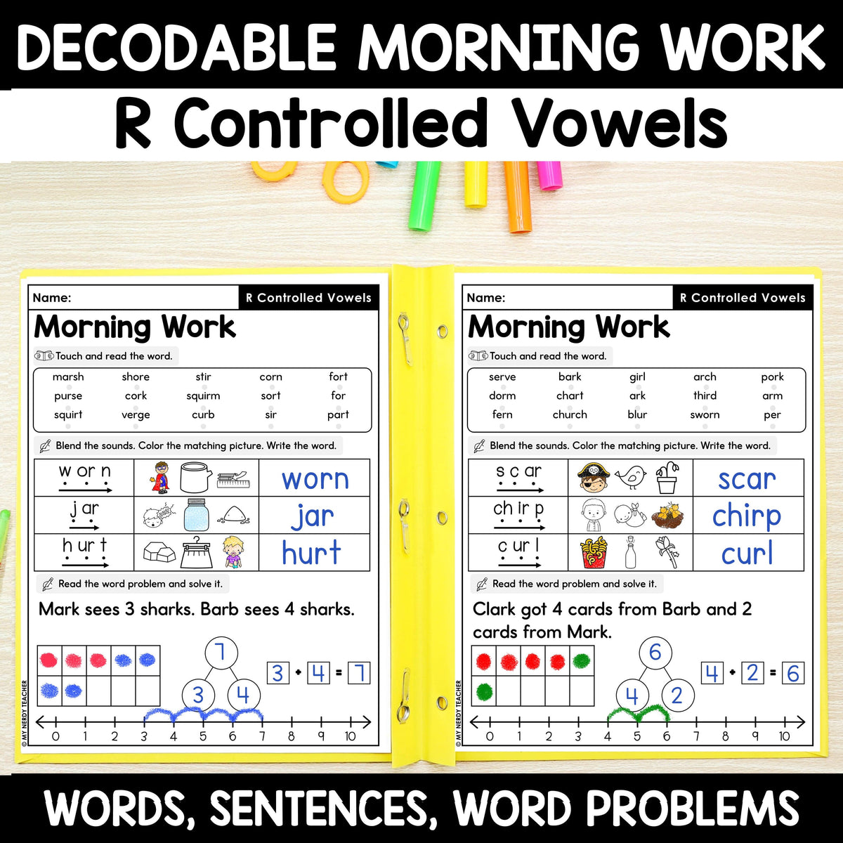 Morning Work - Decodable Words, Sentences and Word Problems to 10 – My ...