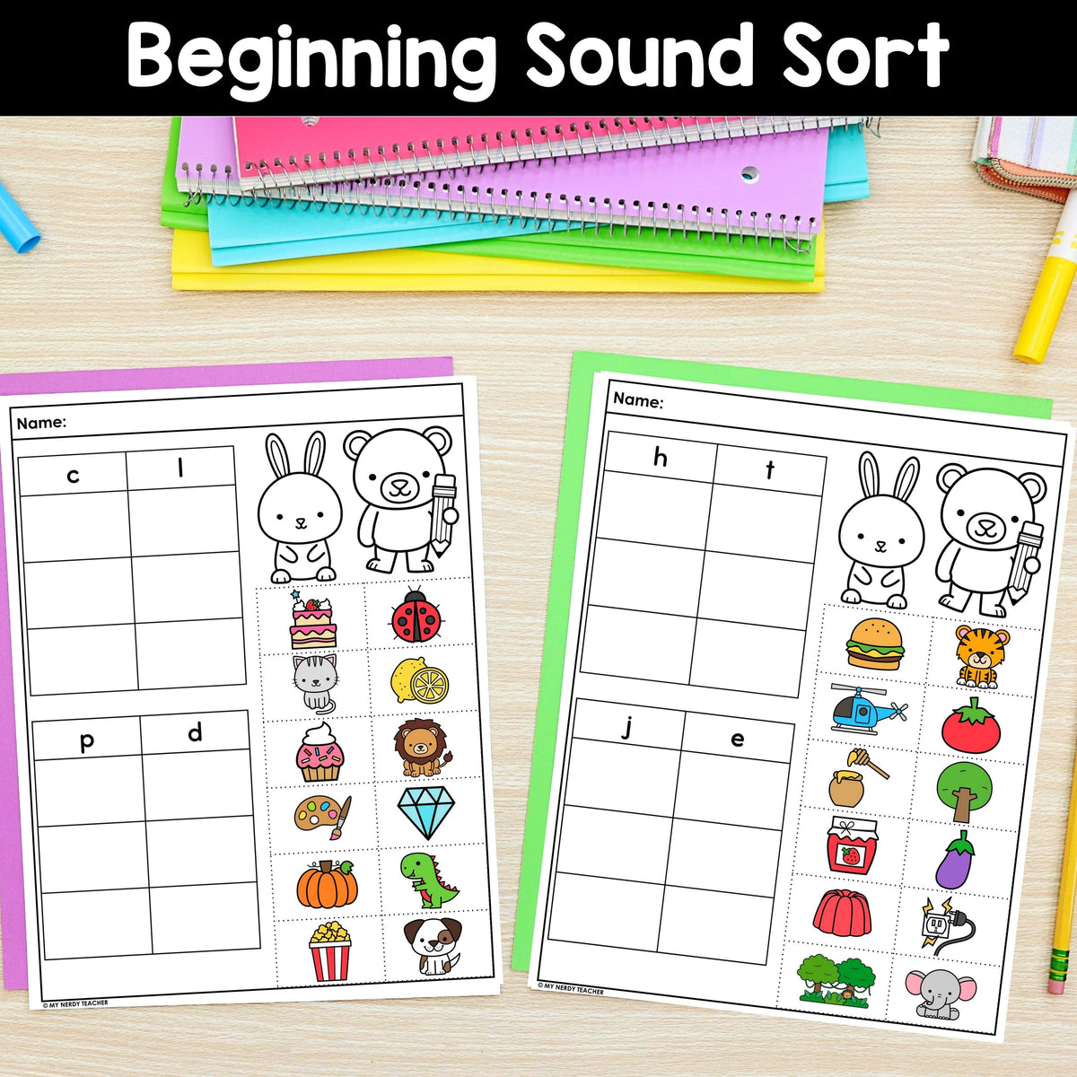 Beginning Sounds Worksheets Sorts – My Nerdy Teacher