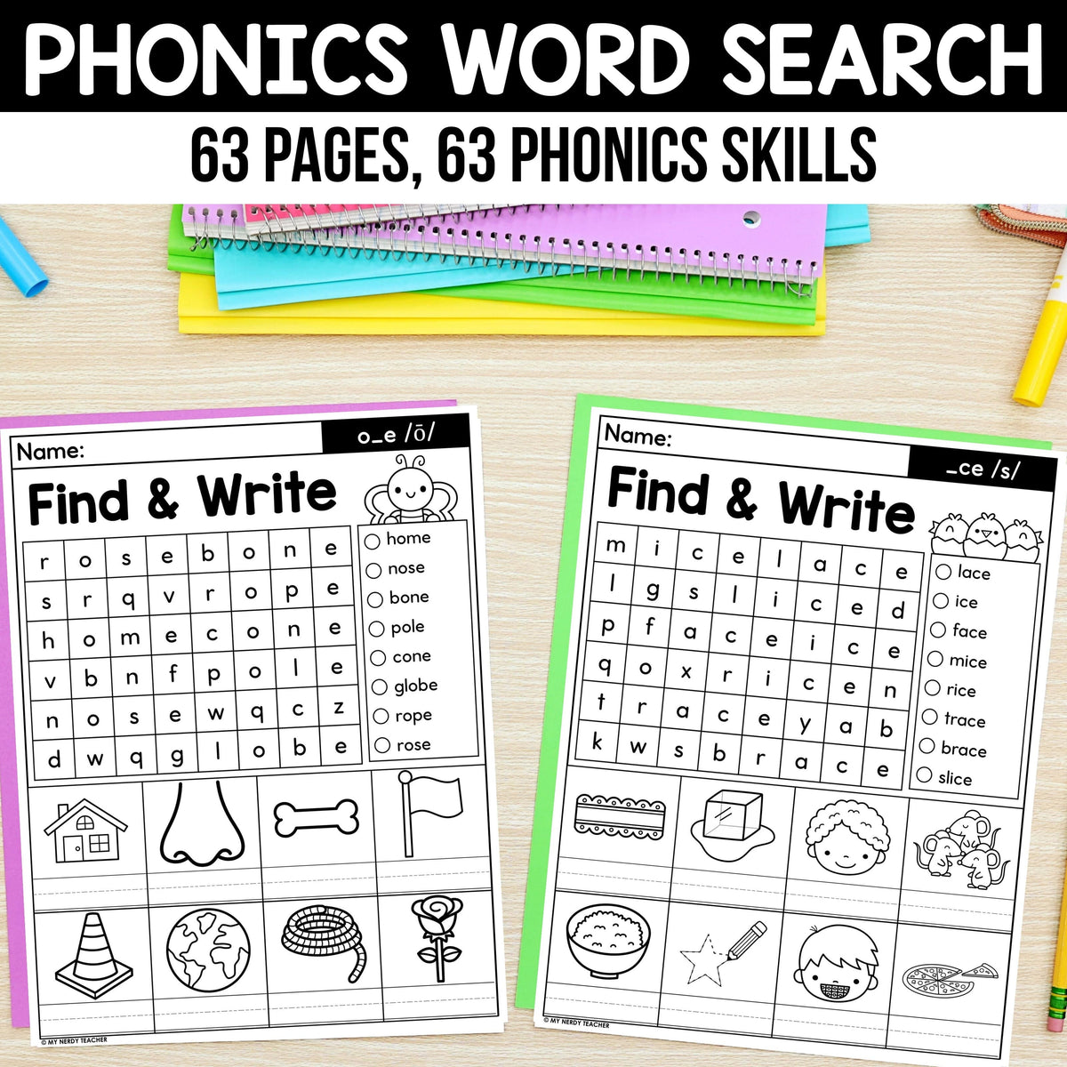 63 Phonics Word Search Worksheets – My Nerdy Teacher