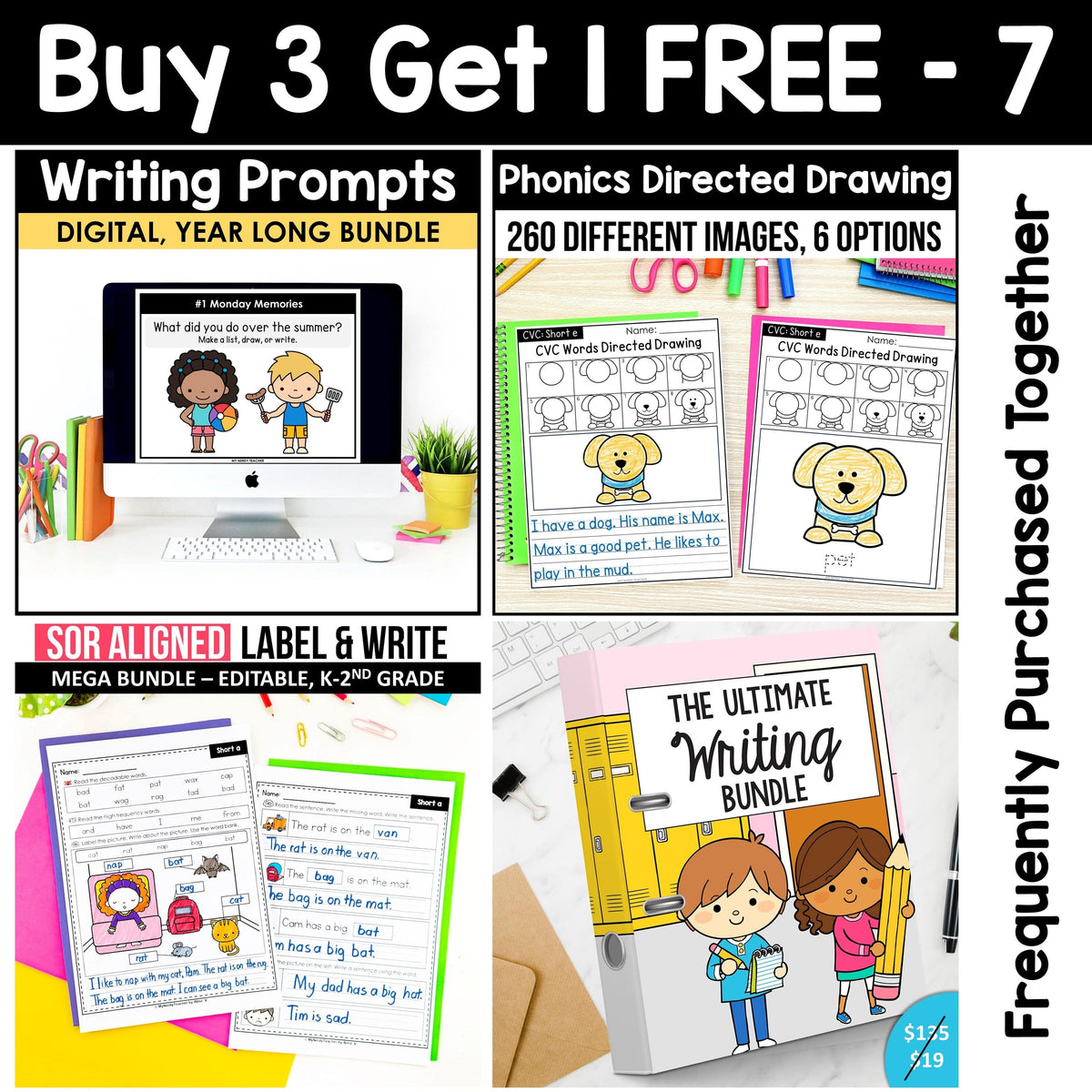 Buy3Get1 FREE B7 - Morning Work, Writing Prompts, Label & Write, Phoni ...