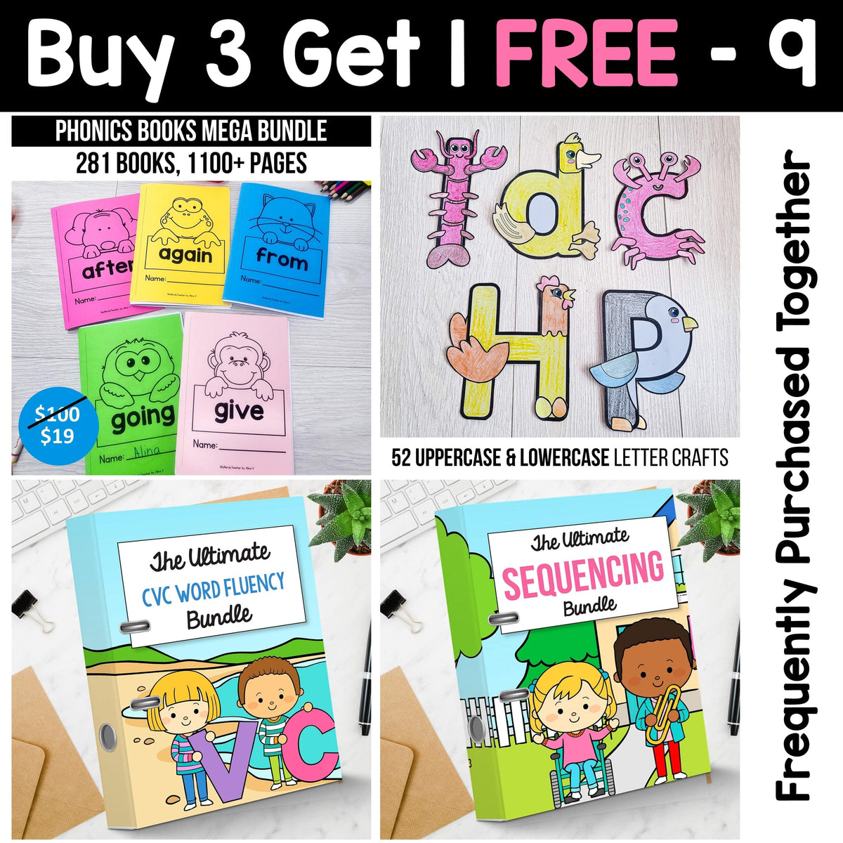 Buy3Get1 FREE B9 - Phonics Books, CVC Word Families, Sequencing, Alpha ...