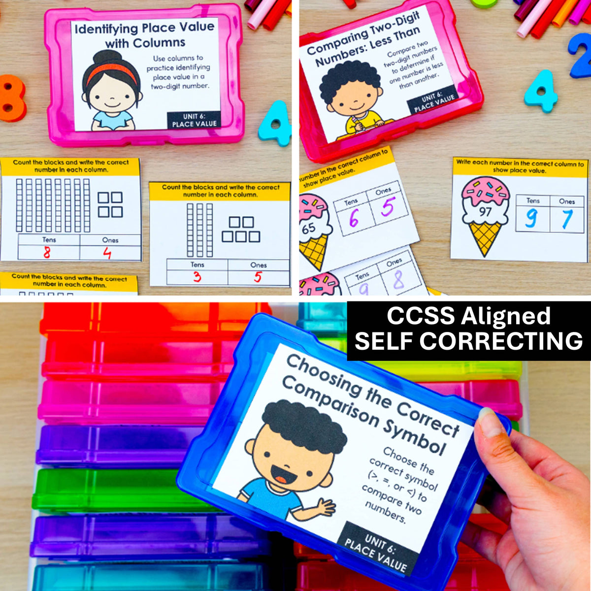 Place Value - 1st Grade Math Task Cards, Centers, Games - CCSS Aligned ...
