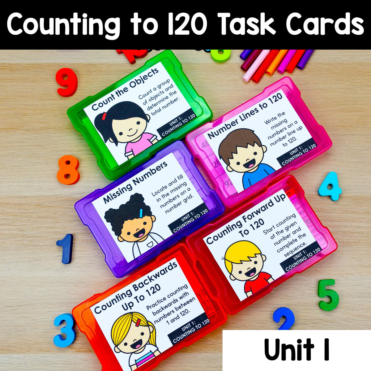 Counting to 120 - 1st Grade Math Task Cards, Centers, Games - CCSS Ali ...