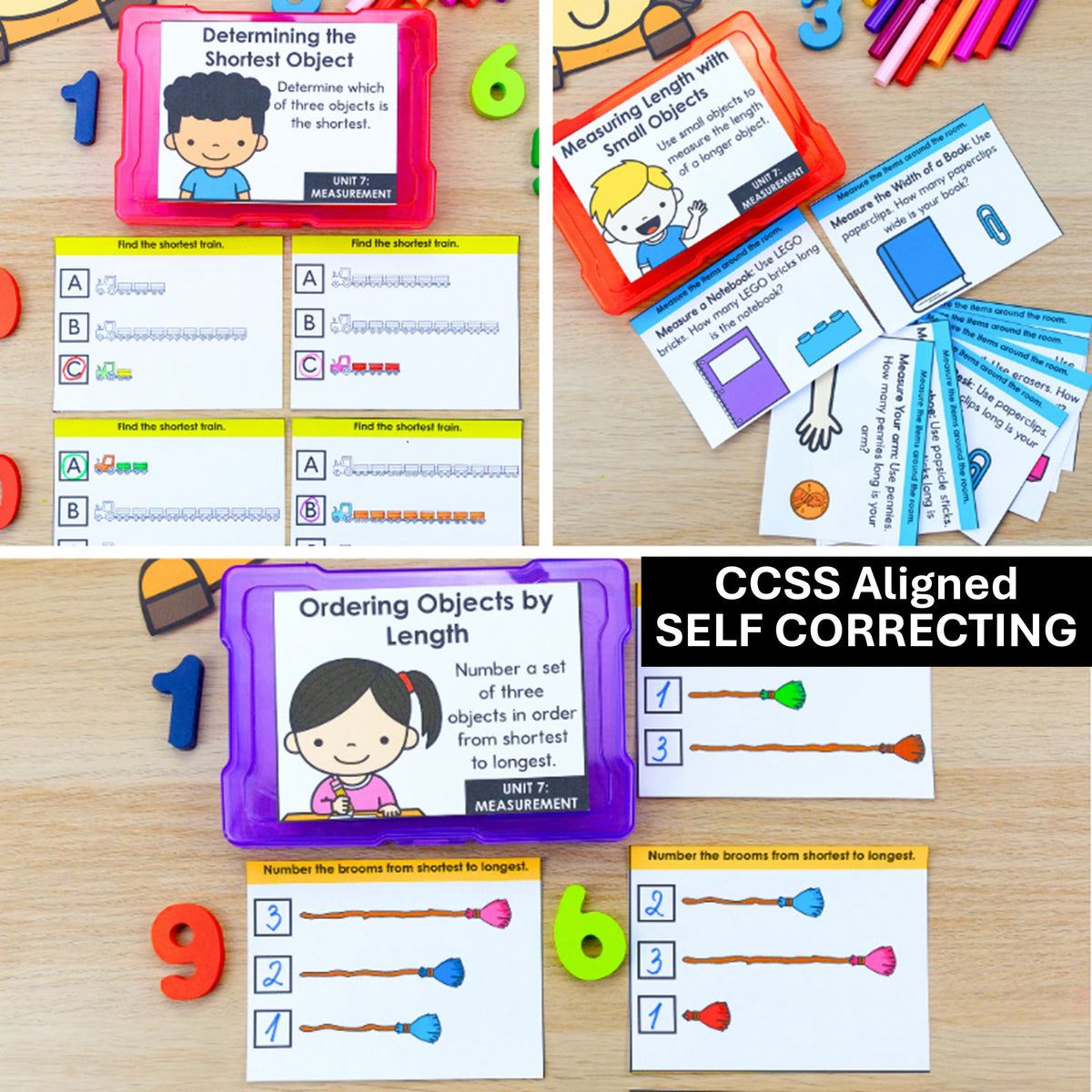 Measurement - 1st Grade Math Task Cards, Centers, Games - CCSS Aligned ...