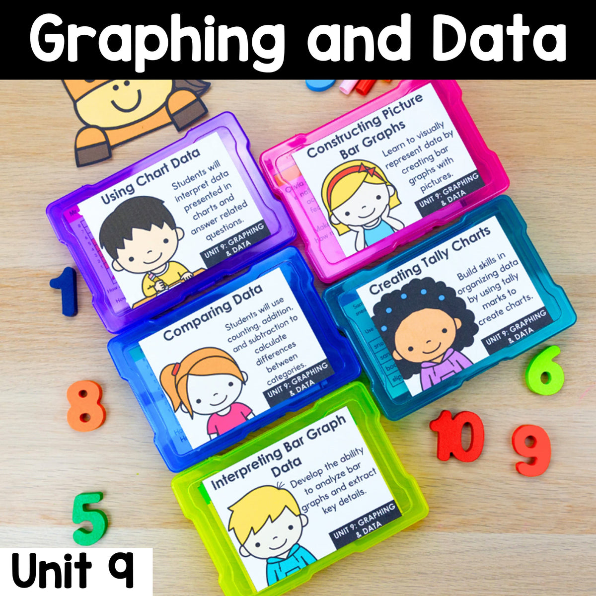 Graphing & Data - 1st Grade Math Task Cards, Centers, Games - CCSS Ali ...
