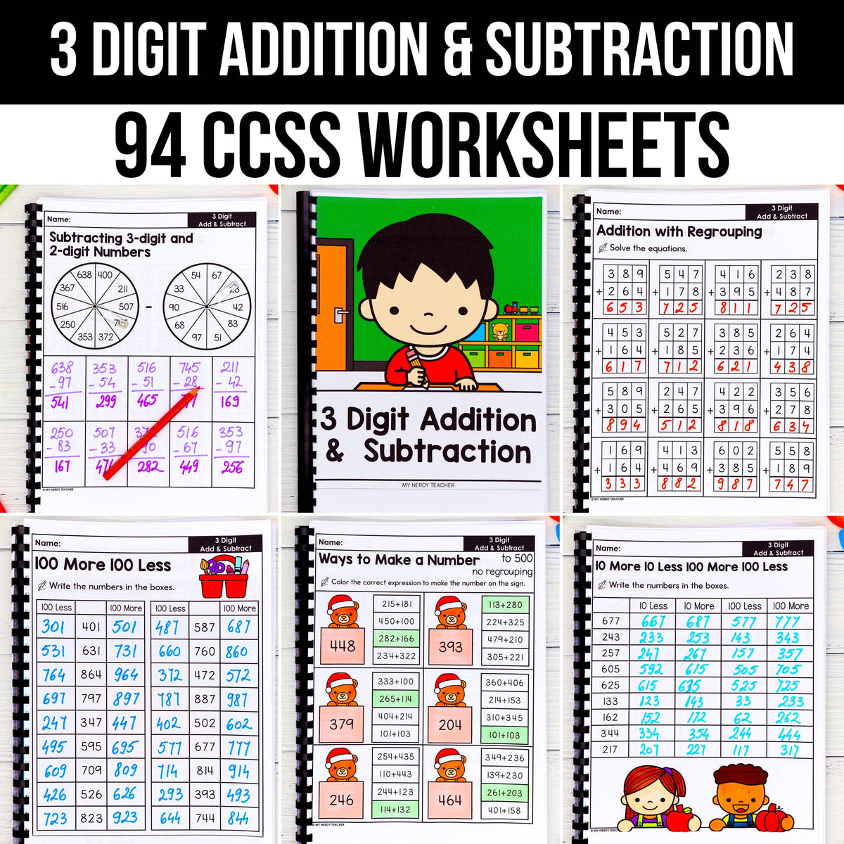 Three-Digit Addition & Subtraction - 2nd Grade Math Worksheets – My ...