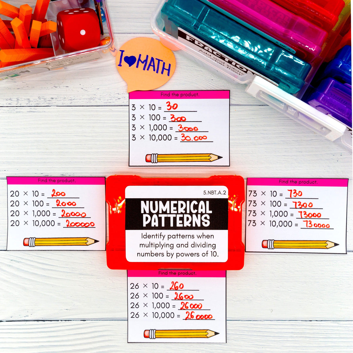 Numerical Patterns & Place Value - 5th Grade Math Task Cards - CCSS Al ...