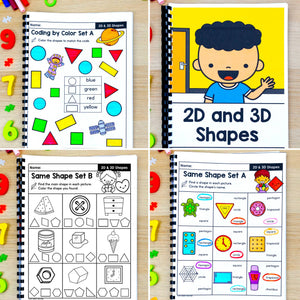 2D and 3D Shapes - Kindergarten Math Worksheets – My Nerdy Teacher