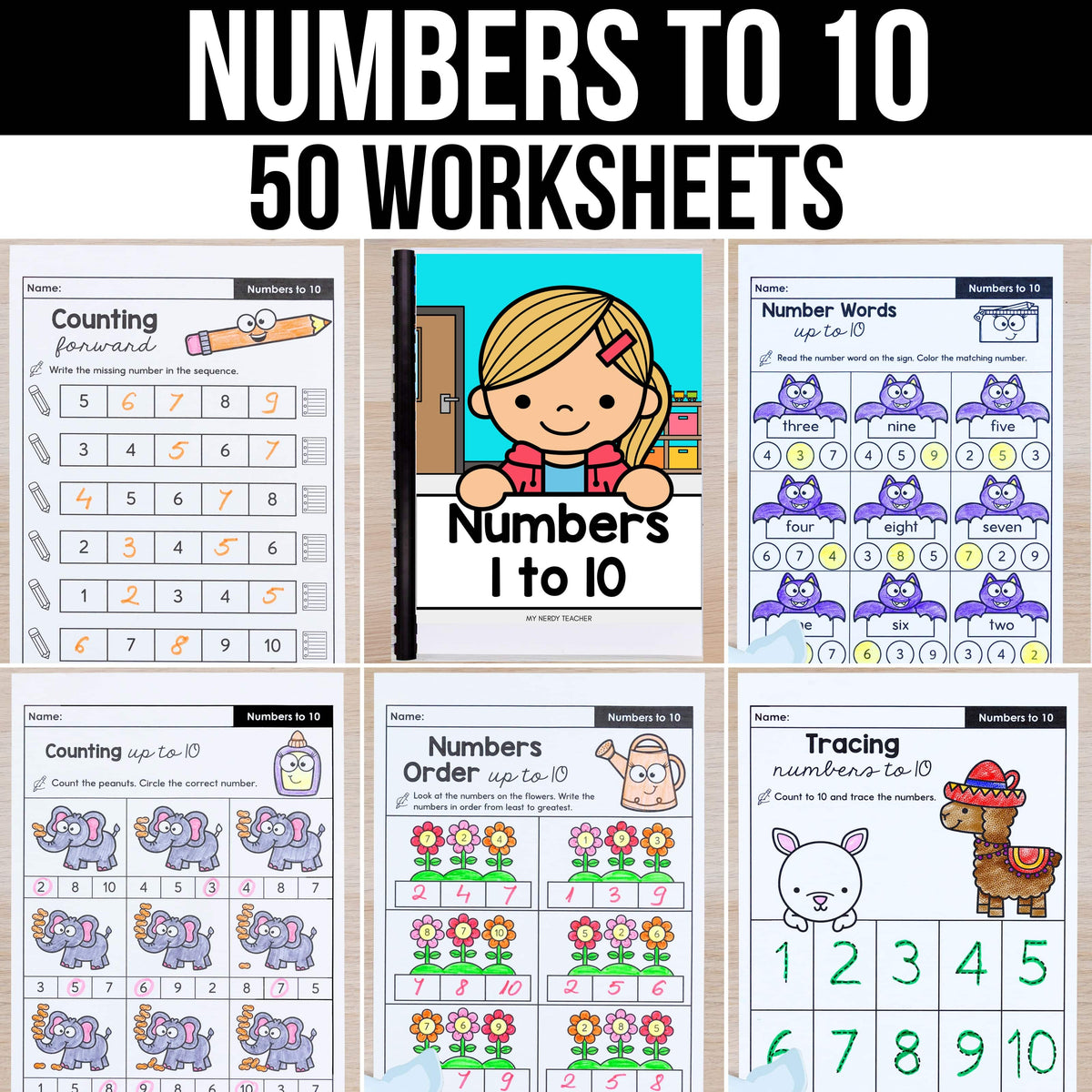 Unit 2: Numbers to 10 - 1st Grade Math Worksheets – My Nerdy Teacher
