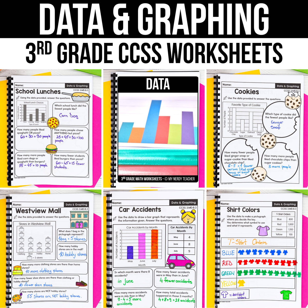 Data & Graphing - 3rd Grade Math Worksheets – My Nerdy Teacher