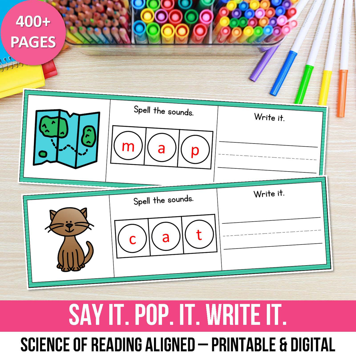 Say it. Pop it. Write it - Science of Reading Centers – My Nerdy Teacher