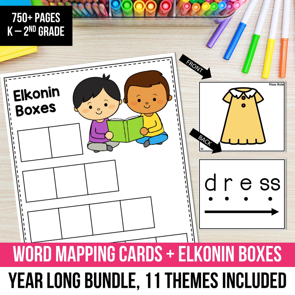 Word Mapping Center with Elkonin Boxes - Year Long Bundle Science of R ...